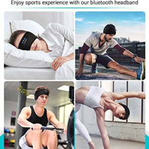 LC-dolida Sleep Headphones Bluetooth Headband, Cozy Band Wireless Headphones, Sleep Mask with Bluetooth Thin HD Stereo Speakers Perfect for Side Sleepers, Sport, Yoga, Travel