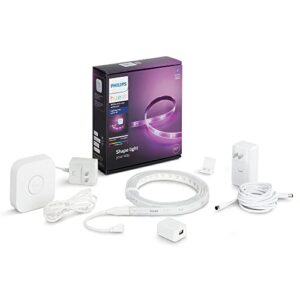 Philips Hue Lightstrip Starter Kit + Extension (1 Hue Hub, 9ft lightstrip, Power Plug), Sync with Music, Compatible with Alexa, Apple HomeKit, Google Assistant