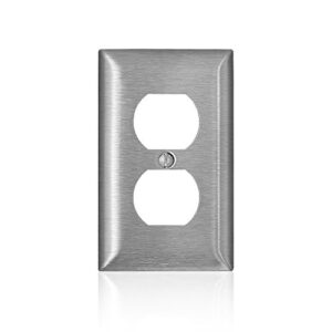 leviton ss8-40 c-series 1-gang duplex receptacle, type 302/304 stainless steel