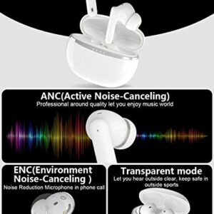 Wireless Earbuds, Bluetooth 5.3 Earbuds in-Ear, 50Hrs Playtime True Wireless Earphones Build in ENC and ANC Noise Cancelling Mic, with Charging Case, IP7 Waterproof Sport EarBuds for iPhone & Android