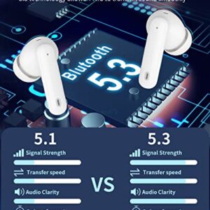 Wireless Earbuds, Bluetooth 5.3 Earbuds in-Ear, 50Hrs Playtime True Wireless Earphones Build in ENC and ANC Noise Cancelling Mic, with Charging Case, IP7 Waterproof Sport EarBuds for iPhone & Android