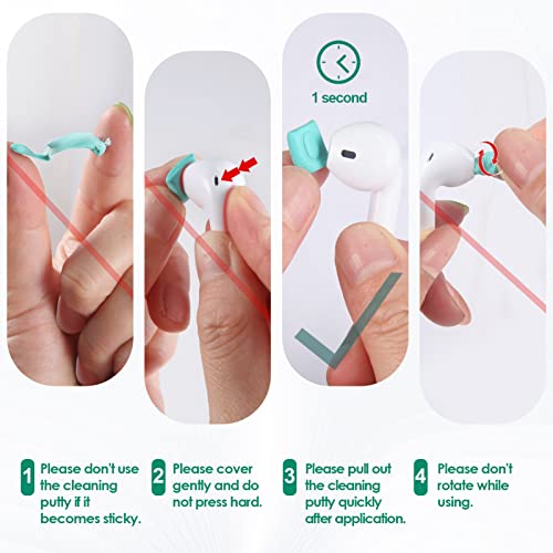 Siumir Earbuds Cleaning Pen Kit Compatible with Airpods Bluetooth Earbuds Cleaning Putty Cleaning Cloth Wipes Cleaning Tools for Charging Case, Headphones Phone, Earbuds, Camera