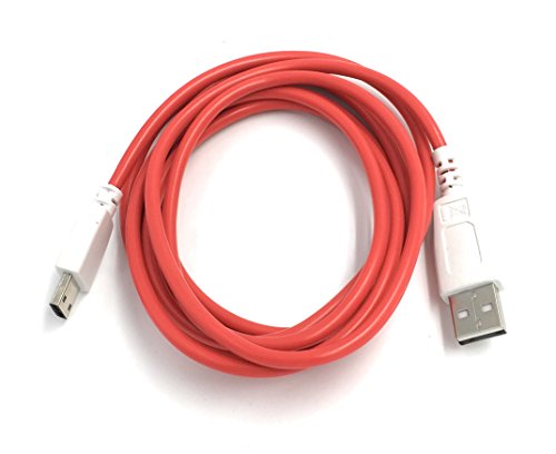 Xcivi USB Data Charger Cable Cord for Fuhu Tablets Nabi DreamTab, nabi 2S, nabi Jr, Jr. S, XD, Elev-8, 6 FT/2m (Red)