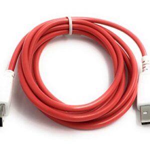 Xcivi USB Data Charger Cable Cord for Fuhu Tablets Nabi DreamTab, nabi 2S, nabi Jr, Jr. S, XD, Elev-8, 6 FT/2m (Red)