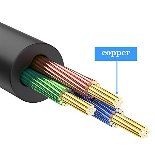 VCE 1/4" to 1/8" Adapter, 3.5mm 1/8 inch Male to 6.35mm 1/4 inch Female Audio Jack Gold Plated Adapter for Amplifiers, Guitar, Home Theater Devices, Laptop, Headphones - 8 inch