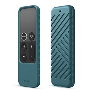 sithon silicone case for apple tv siri remote (1st generation), lightweight shockproof anti slip protective cover for apple tv 4k siri remote controller (1st gen), midnight blue