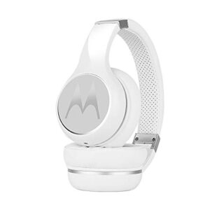 Motorola Escape 220 Passive Noise Canceling Headphones | Bluetooth Headphones with Microphone | Wireless Headphones with 24 Hour Battery Life | Voice Assistant Compatible Headphones (White)