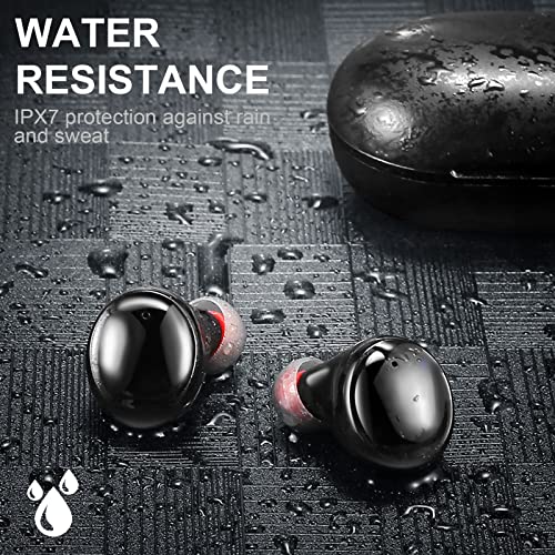 Wireless Earbud, Bluetooth Headphones 5.0 Noise Cancelling Stereo in-Ear Earphones, Touch Control, IP7 Waterproof Sport Mini Bluetooth Earbud with HD Mic, Quickly Charge Headset for Running Workout