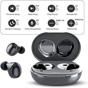 Wireless Earbud, Bluetooth Headphones 5.0 Noise Cancelling Stereo in-Ear Earphones, Touch Control, IP7 Waterproof Sport Mini Bluetooth Earbud with HD Mic, Quickly Charge Headset for Running Workout