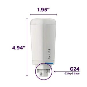 Philips LED Frosted Dimmable PL-C, CFL Replacement, Flicker-Free, 1200 Lumen, Soft White Light (2700K), 10.5W=26W, G24Q GX24Q Base, 6-Pack