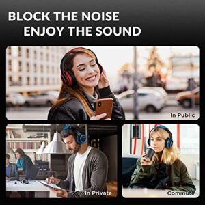 PurelySound E7 Pro Active Noise Cancelling Headphones, Over-Ear Bluetooth Headphones with Mic, Rich Deep Bass, Long Battery Life, Comfortable - Black