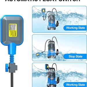 PANRANO Sump Pump Submersible 3500 GPH 750W Portable Transfer Electric Utility Water Sump Pumps with Automatic Float Switch for Swimming Pool Draining Spa Hot Tub Pond Garden Flood Basement Yard