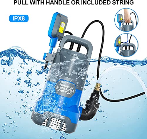 PANRANO Sump Pump Submersible 3500 GPH 750W Portable Transfer Electric Utility Water Sump Pumps with Automatic Float Switch for Swimming Pool Draining Spa Hot Tub Pond Garden Flood Basement Yard