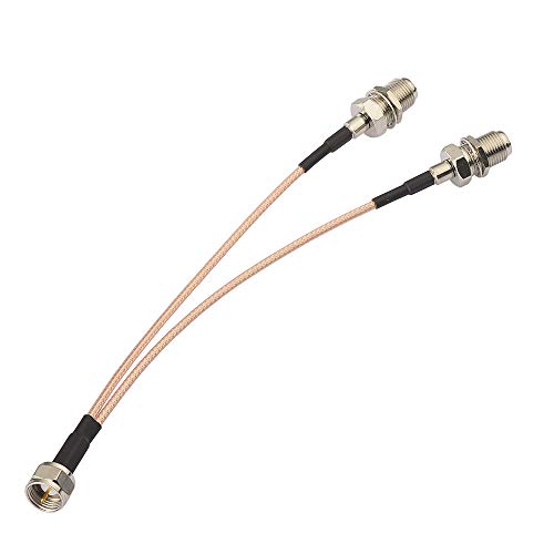 Superbat F-Type Splitter Cable F Male to F Dual Female Coax Splitter Cable V-Type F Type TV Splitter Cable Satellite 50ohm 15cm(6 inches)