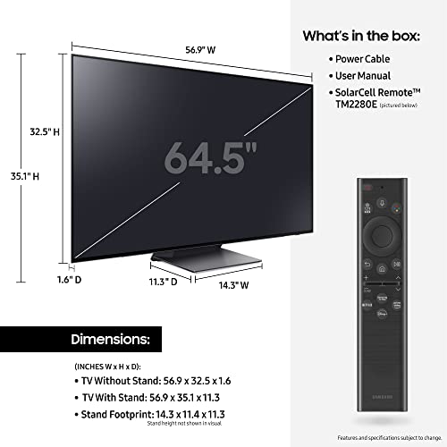 SAMSUNG 65-Inch Class OLED 4K S95B Series Quantum HDR, Dolby Atmos, Object Tracking Sound, Laser Slim Design, Smart TV with Alexa Built-In (QN65S95BAFXZA, 2022 Model)