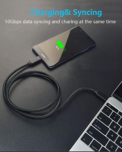 USB C-C Video Cable 6.6ft, Cuxnoo 4K USB Type-C Monitor Cable Support 100W Fast Charge and 10Gbps Data Syncing, Black