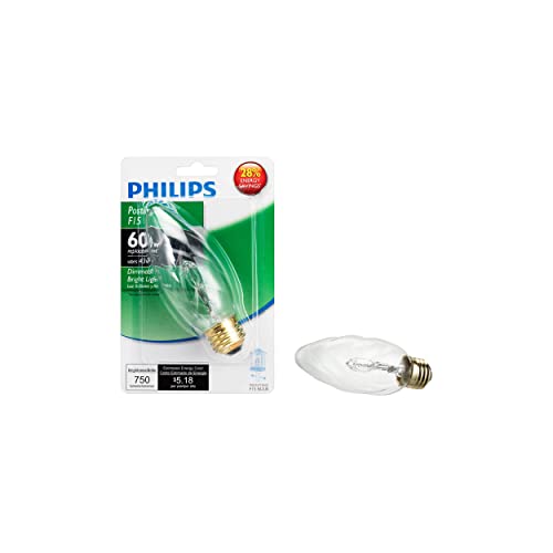 Philips LED 60-Watt Equivalent F15 Halogen Post Light Bulb, 4-Pack, White