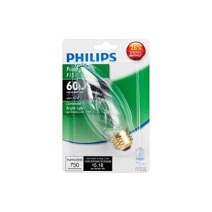 Philips LED 60-Watt Equivalent F15 Halogen Post Light Bulb, 4-Pack, White