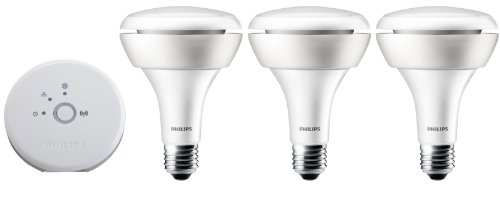 Philips Hue White and Color Ambiance BR30 Starter Kit (Older Model, 3 BR30 Bulbs and Bridge, Compatible with Amazon Alexa, Apple HomeKit and Google Assistant)