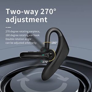 Bluetooth Earpiece Trucker Bluetooth Headset with Microphone Phone Earpiece Wireless Bluetooth for Cell Phones ENC Single Ear Waterproof Bluetooth Headset Hands Free for Office Business Driving Black