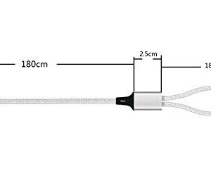 iFlash 6ft Long Dual MicroUSB Splitter Charge Cable - Power up to Two (2) Micro USB Devices at Once from a Single USB Port - Ideal for Any Micro USB Powered Device Including GPS, Smart Phones