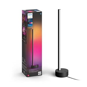 philips hue gradient signe table lamp, works with amazon alexa, apple homekit and google assistant, bluetooth compatible, flowing multicolor effect, black