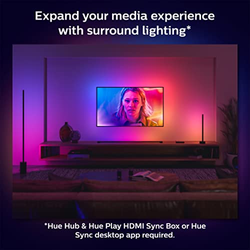 Philips Hue Gradient Signe Table Lamp, Works with Amazon Alexa, Apple Homekit and Google Assistant, Bluetooth Compatible, Flowing Multicolor Effect, Black