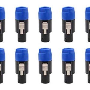 10PCS Speakon 2 Pin Male Plug Compatible Audio Cable Connectors 2 Pole NL2 Compatible with Speaker/Amplifier