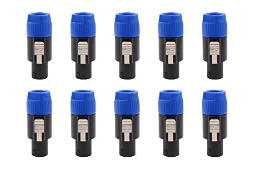 10PCS Speakon 2 Pin Male Plug Compatible Audio Cable Connectors 2 Pole NL2 Compatible with Speaker/Amplifier