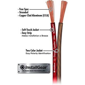 InstallGear 12 Gauge AWG 30ft Speaker Wire True Spec and Soft Touch Cable - Red/Black (Great Use for Car Speakers Stereos, Home Theater Speakers, Surround Sound, Radio)