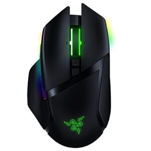 razer basilisk ultimate hyperspeed wireless gaming mouse: fastest gaming mouse switch, 20k dpi optical sensor, chroma rgb lighting, 11 programmable buttons, 100 hr battery, classic black