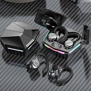 wireless earbuds, bluetooth headphones 6hrs play-time with 300mah wireless charging case, sport earbuds with led diaplay hi-fi, fit for android ios cell phone