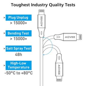 AGVEE 3 Pack 1.5ft for iPhone Charging Cable, Reinforced End Tip, Braided Fast OEM USB Charger Wire Data Cord for iPhone 11 10 8 7 6S 6, iPad iPod iOS Case Friendly, Gray