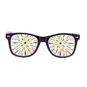 GloFX Ultimate Diffraction Glasses - Matte Black Limited Edition - Rave Eyewear, Ravewear, EDM Festivals, Light Shows, Rainbow Prism Kaleidoscope Refraction Lenses