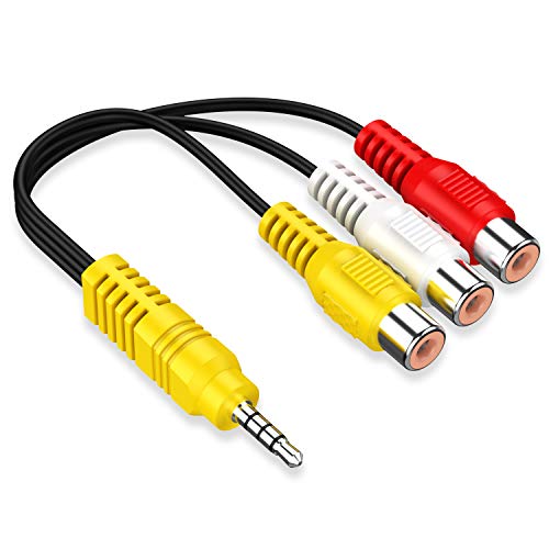 3.5MM to 3 RCA Cable ，Video AV Component Adapter Cable Replacement for TCL TV, 3 RCA to AV Input Adapter - 23CM/9in