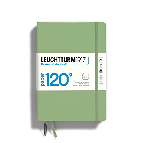 LEUCHTTURM1917 - 120G Special Edition - Medium A5 Dotted Hardcover Notebook (Sage) - 203 Numbered Pages with 120gsm Paper