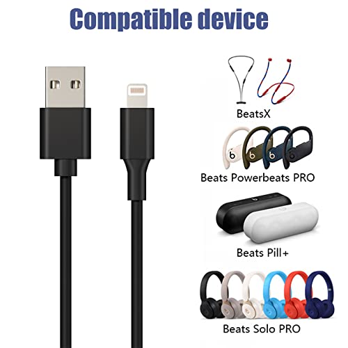 5FT USB Replacement Charging Cable Cord Compatible with Beats Powerbeats Pro, Powerbeats, Beats X, Solo Pro Wireless Headphones and Beats Pill+ Portable Wireless Speaker Charger Cables