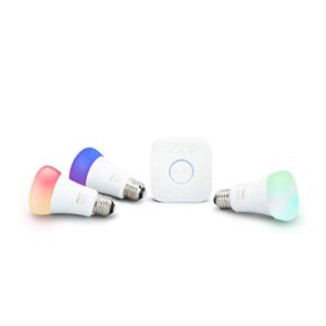 Philips Hue White and Color Ambiance LED Smart Light Bulb Starter Kit, 3 A19 Smart Bulbs & 1 Hue Hub (Works with Alexa, Apple HomeKit & Google Assistant)