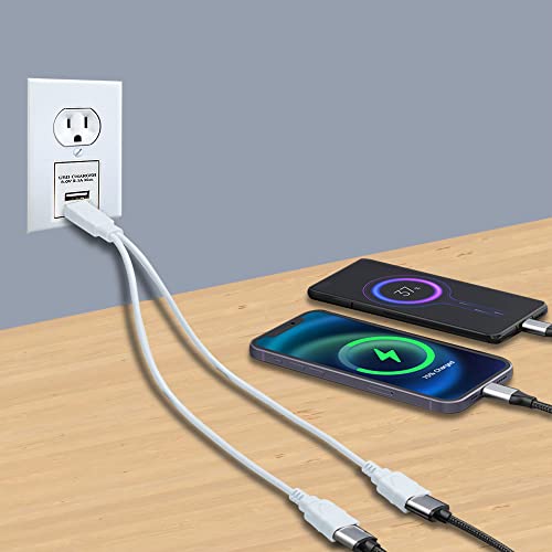 Vrllinking Dual USB Port Cable, USB Male to 2 Dual USB Female,USB Y Splitter hub Power Cord Extension Adapte,Applicable to Lower Power Devices (Data and for Charging)