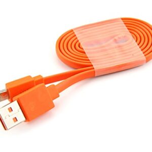 Greatveal Replacement Micro USB Fast Charger Flat Cable Cord for Flip 2, Flip 3,Flip 4 Speaker Logitech UE Boom 22AWG Android Phones (Orange)