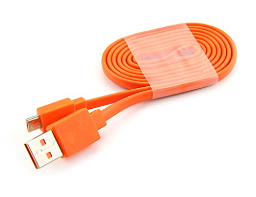 Greatveal Replacement Micro USB Fast Charger Flat Cable Cord for Flip 2, Flip 3,Flip 4 Speaker Logitech UE Boom 22AWG Android Phones (Orange)