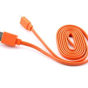 Greatveal Replacement Micro USB Fast Charger Flat Cable Cord for Flip 2, Flip 3,Flip 4 Speaker Logitech UE Boom 22AWG Android Phones (Orange)