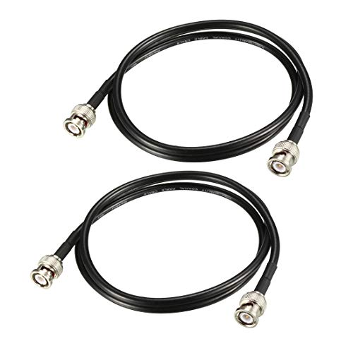 uxcell RG58 Coaxial Cable with BNC Male to BNC Male Connectors 50 Ohm 3 Ft 2pcs