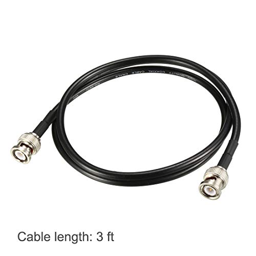 uxcell RG58 Coaxial Cable with BNC Male to BNC Male Connectors 50 Ohm 3 Ft 2pcs