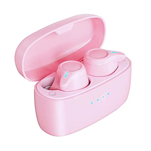 KOSETON E10 True Wireless Earbuds, Mini Pink – Wireless in-Ear Headphones with Charging Case for HD Calls & Music – Bluetooth Earbuds with Superior Sound & Premium Comfort