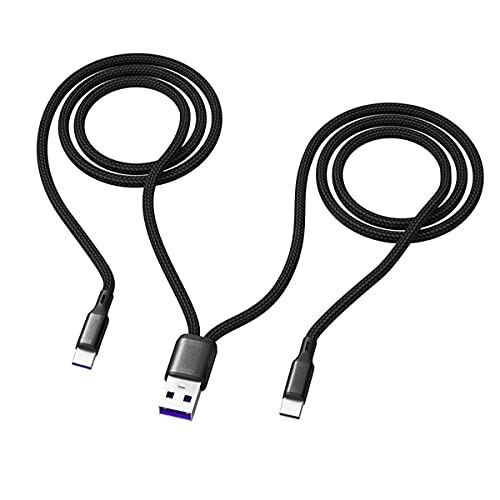 Dual USB C Multi Charging Cable Dual 4ft Length Cable Multi USB Cable USB Charging Cable Nylon Braided Dual USB C Charger Wire Compatible with Cell Phones/Huawei/Samsung Galaxy/Pixel/LG/Tablets