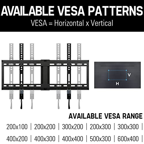 Mounting Dream Tilting TV Wall Mount for Most 37-70 Inches Flat Screen TVs, TV Mount - Wall Mount TV Bracket up to VESA 600x400mm and 132 lbs - Easy to Install on 16", 18", 24" Studs