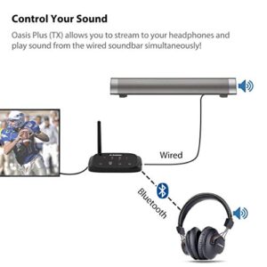 Avantree HT5009 & Aria - Wireless Headphones for TV Watching w/Bluetooth Transmitter & Bluetooth 5.0 Active Noise Cancelling Headphones with No Audio Delay with theTransmitter, Dual Link