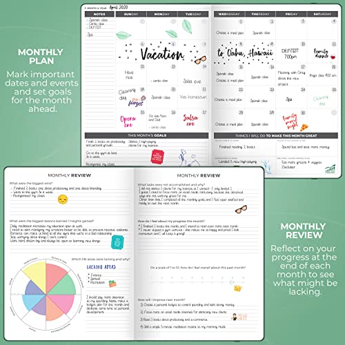 Clever Fox Planner PRO – Weekly & Monthly Life Planner to Increase Productivity, Time Management and Hit Your Goals – Organizer, Gratitude Journal – Undated, 1 Year – Softcover, 8.5x11″ (Forest Green)