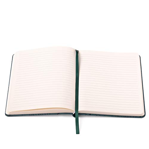 Eccolo Medium Lined Journal Notebook, Flexible Cover, A5 Writing Journal, 256 Ruled Ivory Pages, Ribbon Bookmark, Lay Flat, Notebook for Work or School, Palms (Green, 5.75-x-8.25 inches)